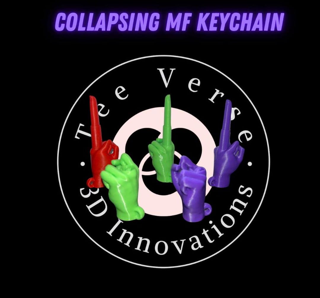Collapsing Middle Finger Keychain - Etsy