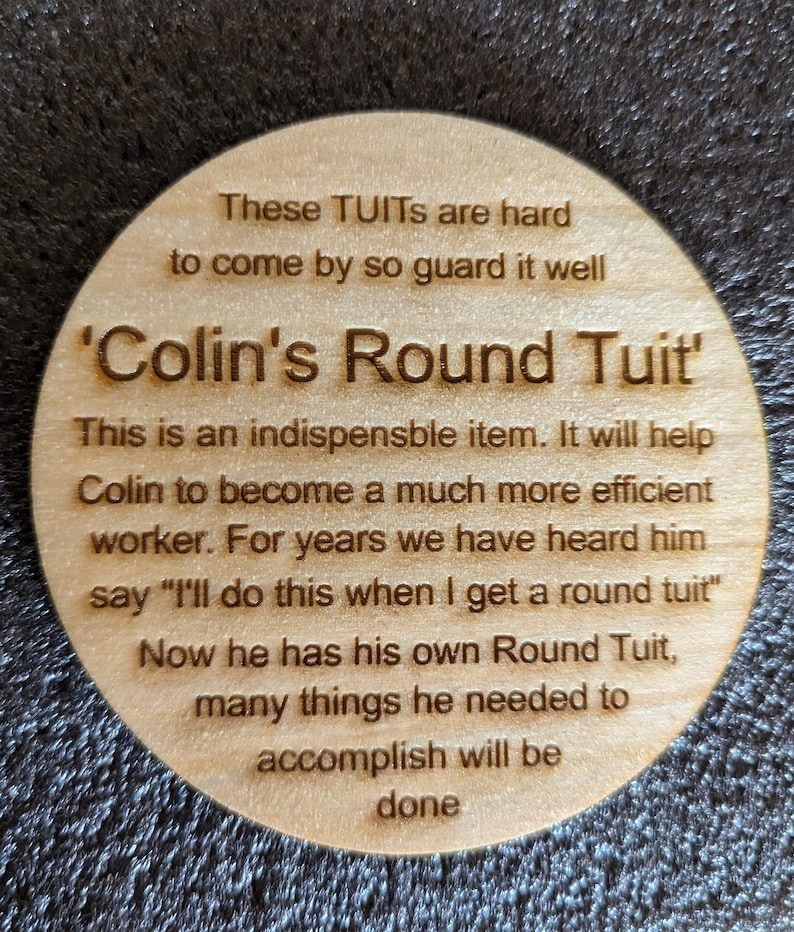 Personalised Round Tuit Coaster - Etsy