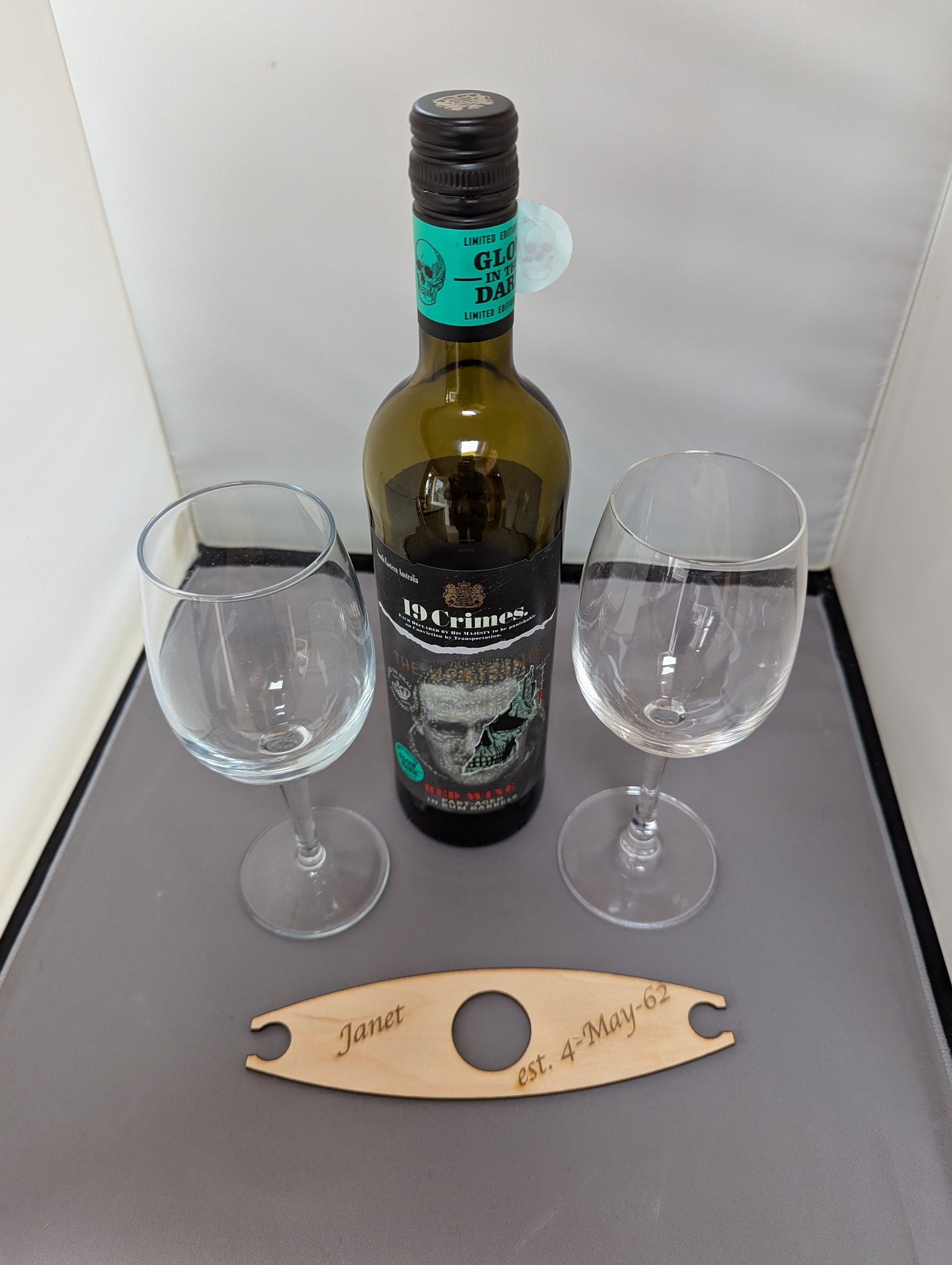Personalised Handcrafted Wooden Wine Glass Butler | Perfect for Wine ...