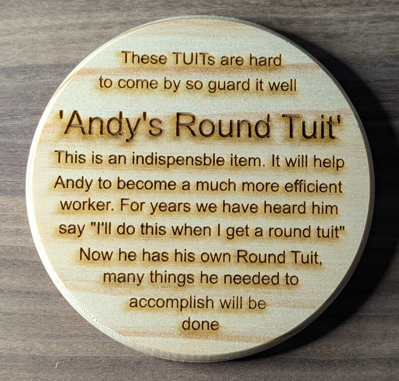 Personalised Round Tuit Coaster - Etsy