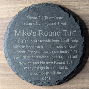 Personalised Round Tuit Coaster - Etsy