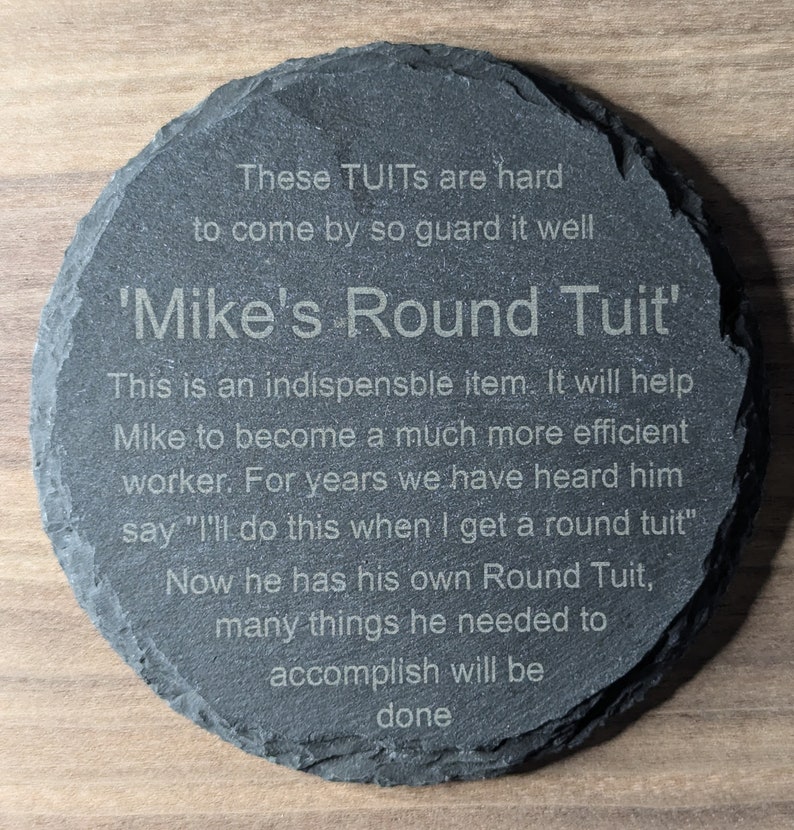 Personalised Round Tuit Coaster - Etsy