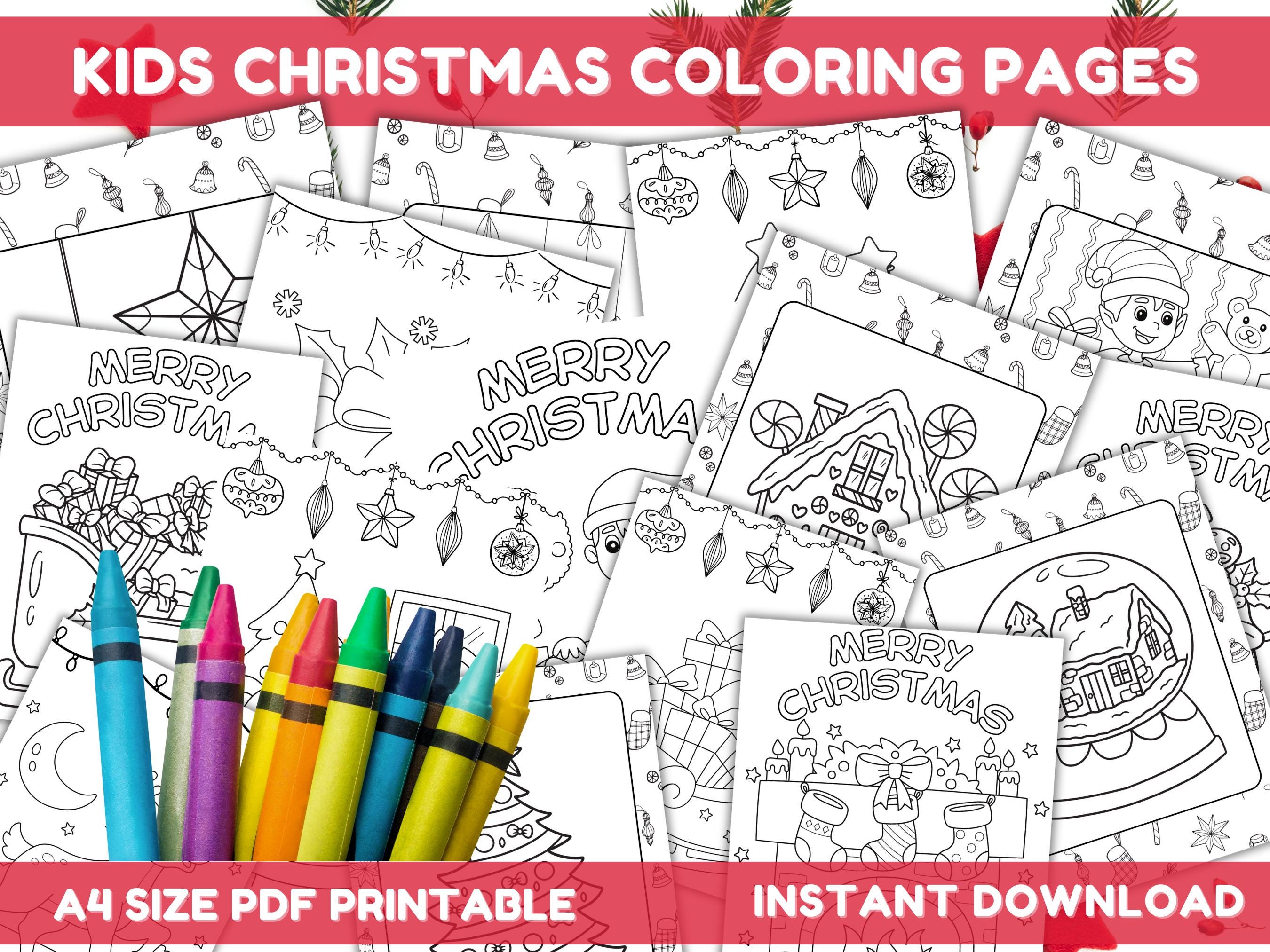20 Page Christmas Coloring Book for Kids to Print at Home Fun ...