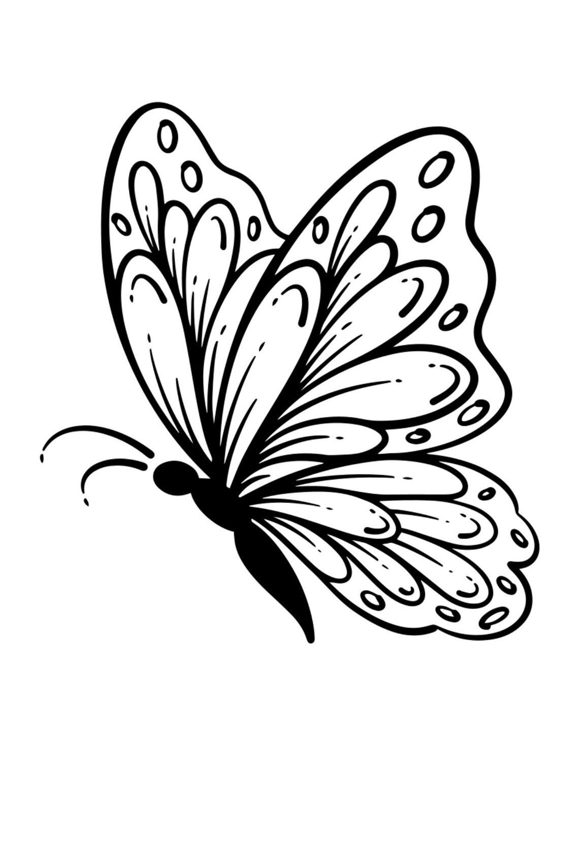I'll Describe an Animal Coloring Page Featuring a Butterfly. the ...