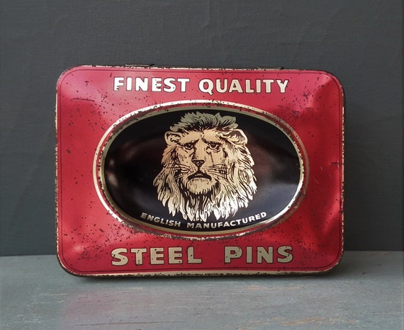 Vintage Pin Tin Steel Pins English Manufacture Lion Brand - Etsy