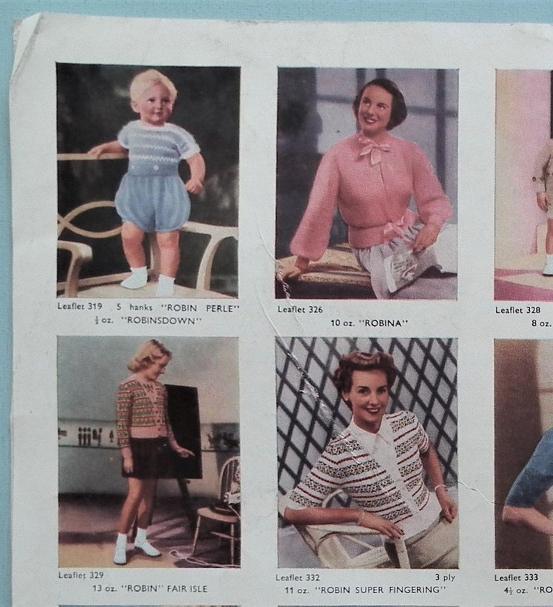 Original Vintage 1940s 1950s Knitting Pattern Women's Lacy Sweater ...
