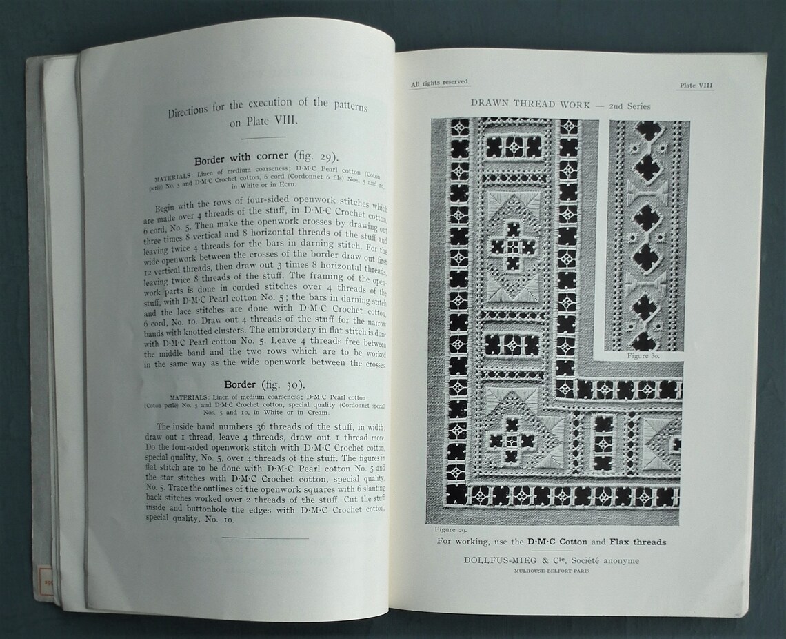 Drawn Thread Work Iind 2nd Series Antique Vintage Sewing Book - Etsy