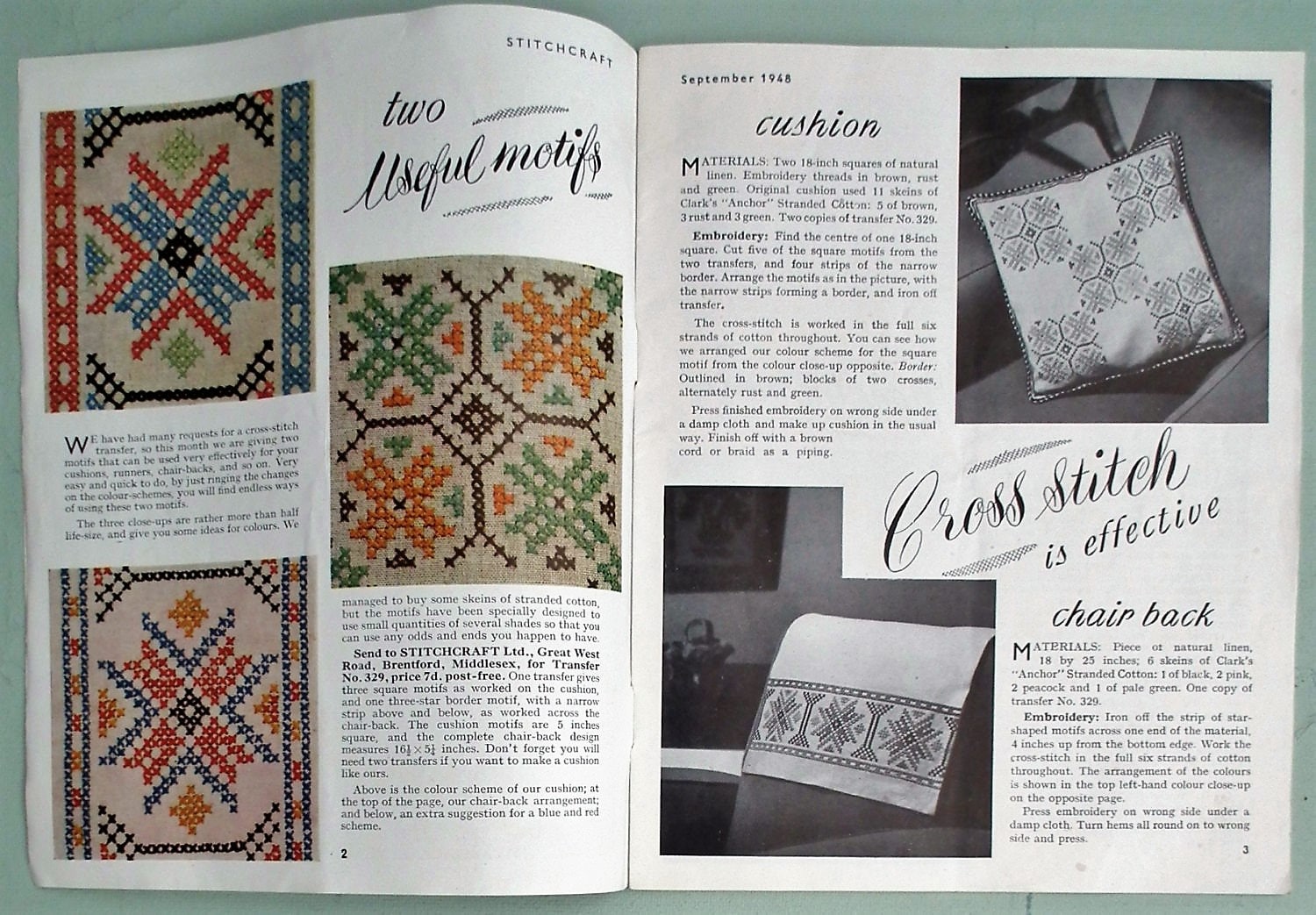 Vintage 40s Stitchcraft September 1948 Knitting Sewing Crochet Magazine ...