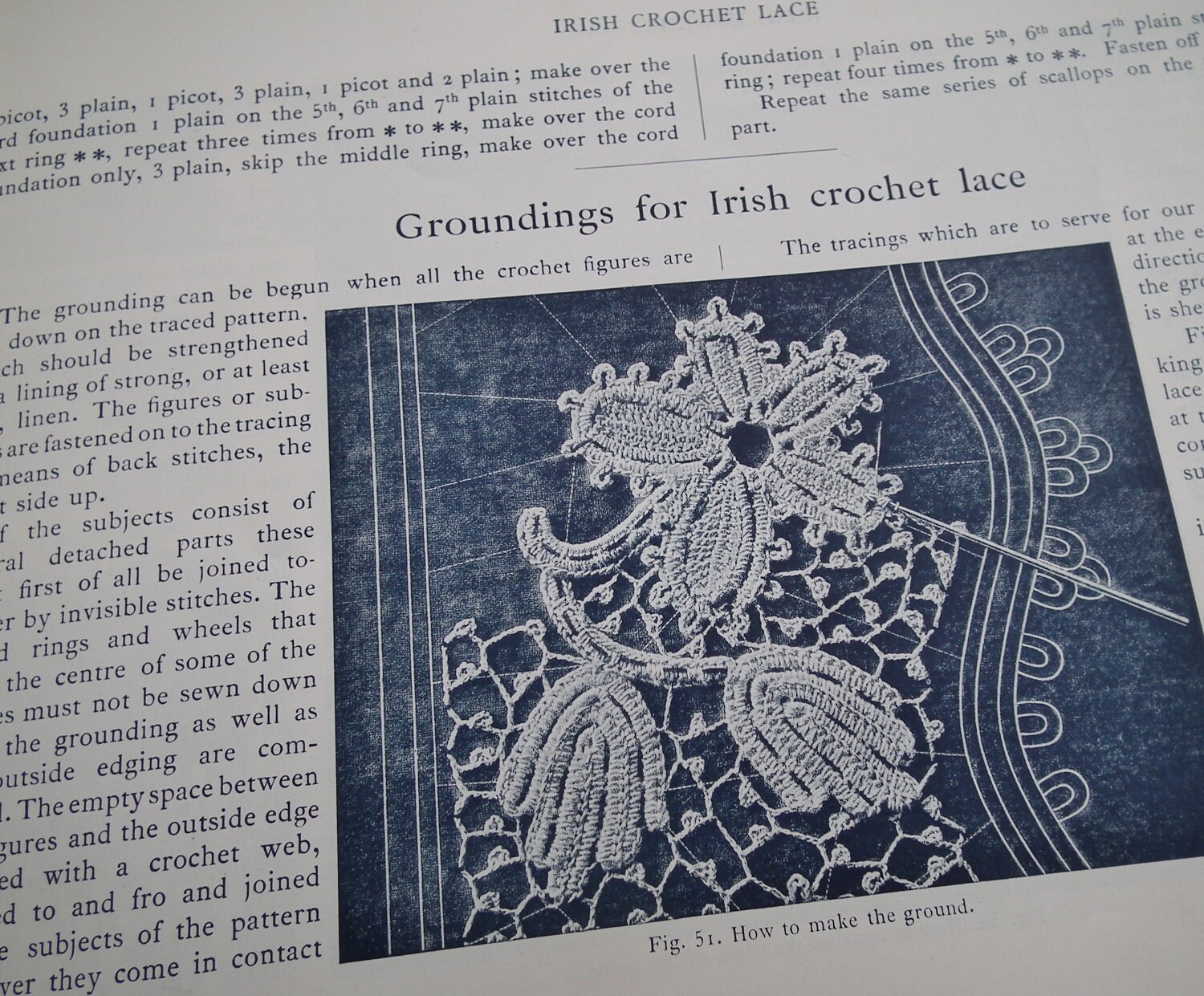 Irish Crochet Lace De Dillmont Antique Lacemaking Book 1912 - Etsy