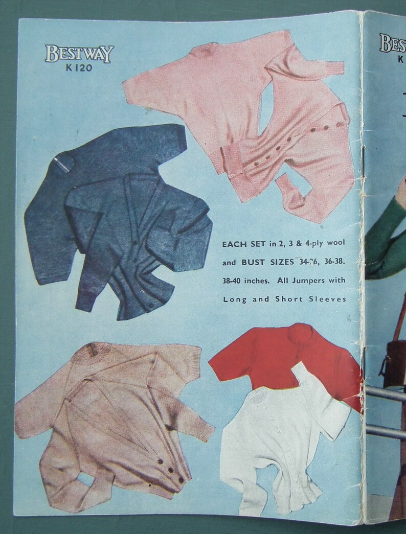 Vintage Knitting Patterns Book 1940s 1950s Women's Stocking Stitch Twin ...