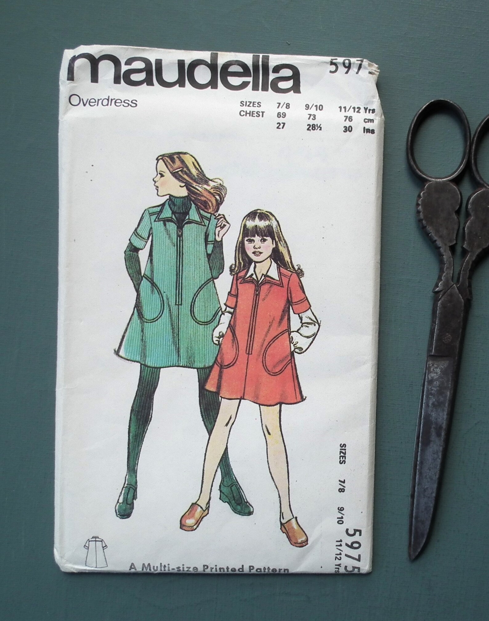 Vintage 1970s Sewing Pattern Girl's Dress Overdress Zipped - Etsy