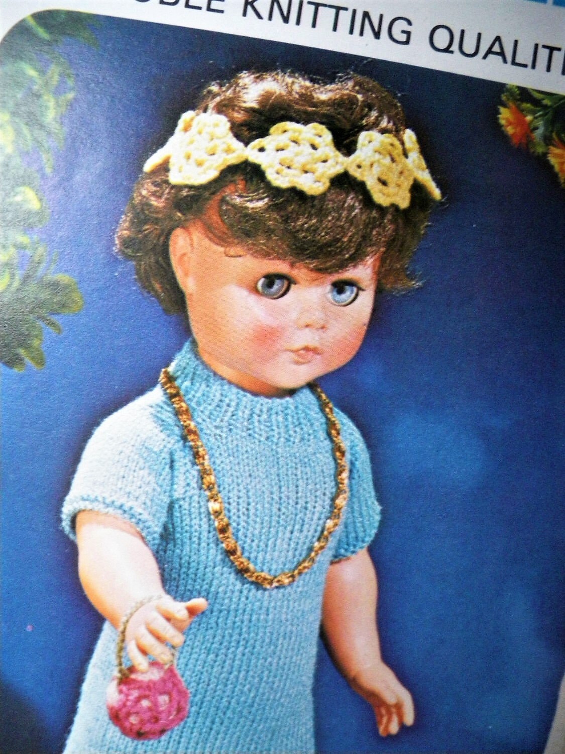 Dolls Clothes Vintage 1970s Knitting Pattern Bride and Bridesmaid Doll ...