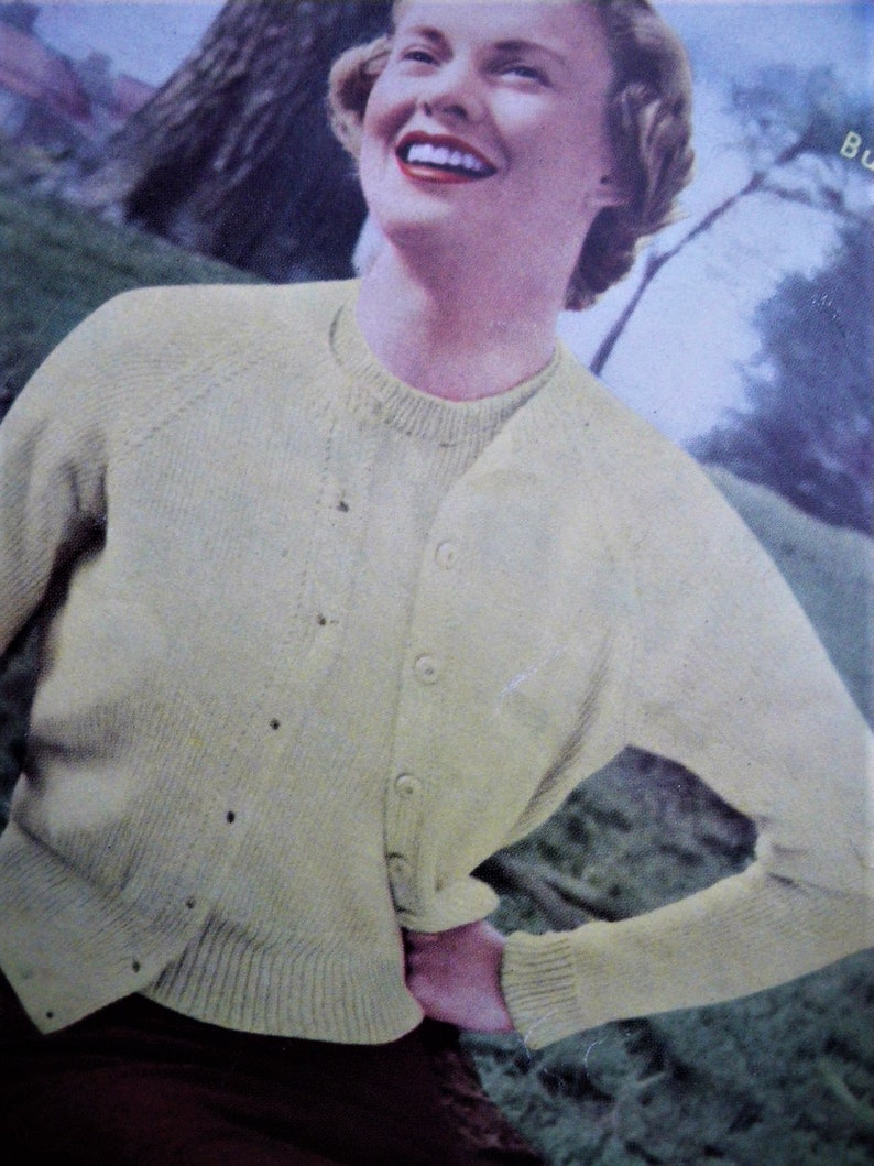 Vintage Knitting Pattern 1940s 1950s Women's Twin Set - Etsy UK