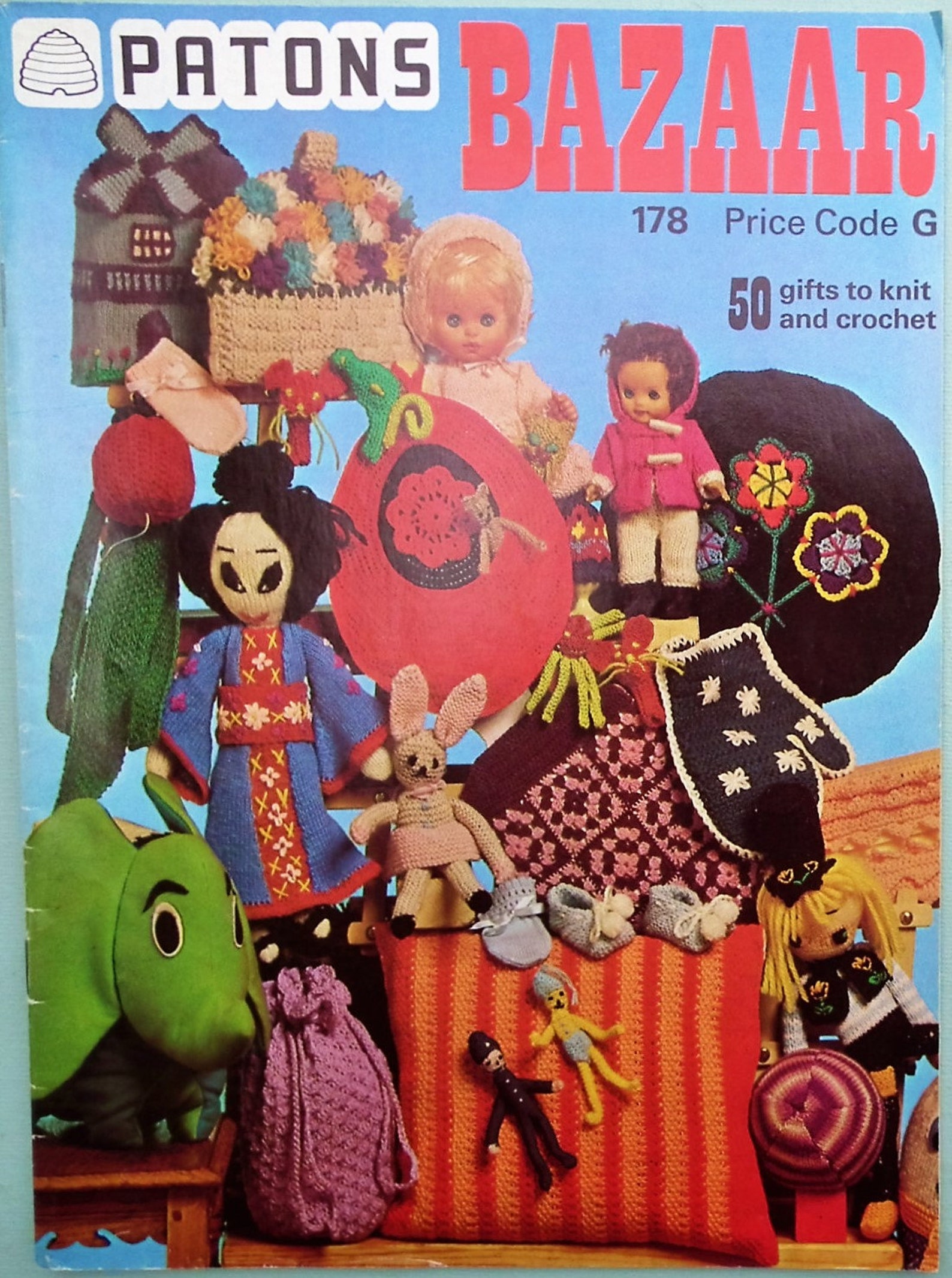 Vintage 1970s Knitting Crochet Patterns Book Patons Bazaar Booklet UK ...