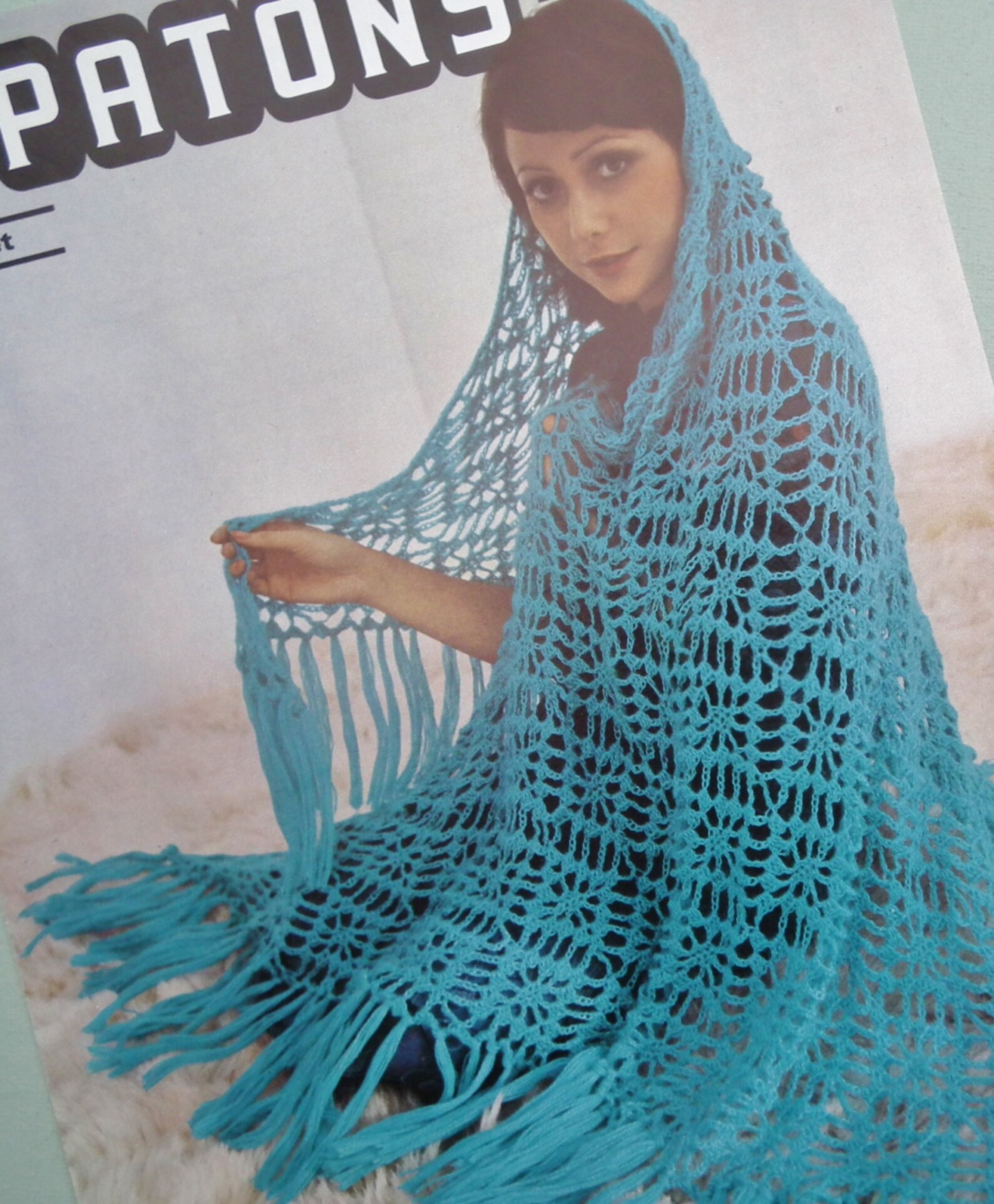 Vintage Crochet Pattern 1970s Women's Lacy Shawl Cobweb - Etsy