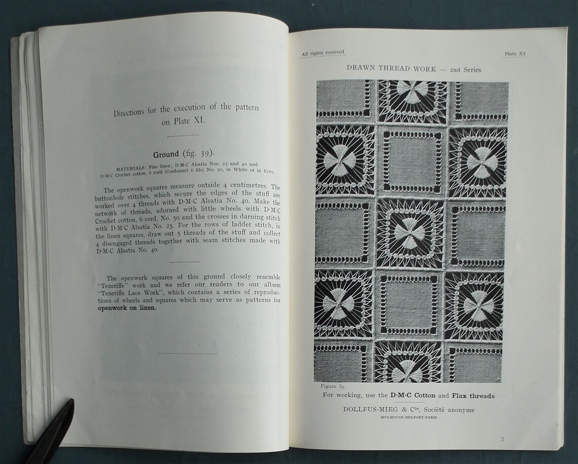 Drawn Thread Work Iind 2nd Series Antique Vintage Sewing Book - Etsy
