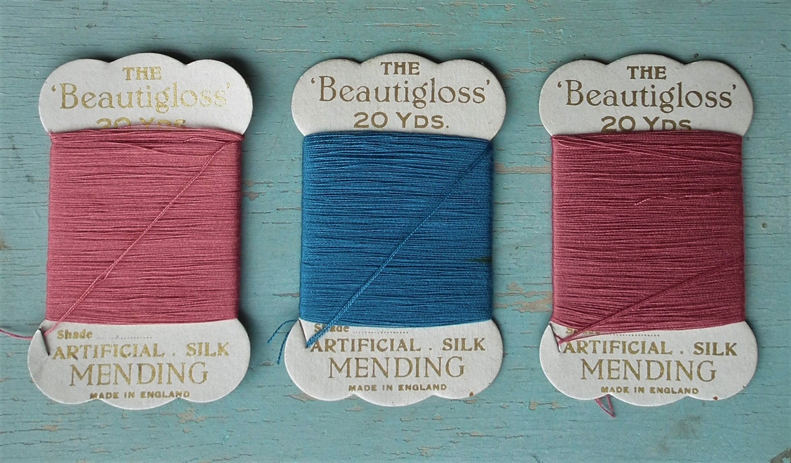 Three Vintage Cards 1920s 1930s Darning Thread the 'beautigloss ...
