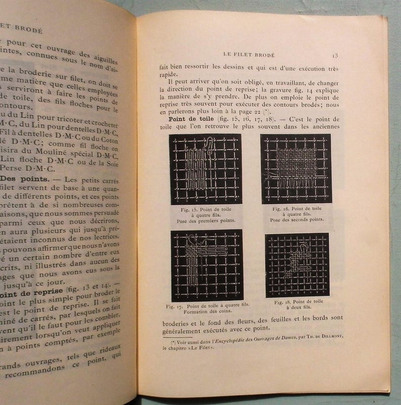 Antique Embroidery Book French Le Filet Brode Net - Etsy