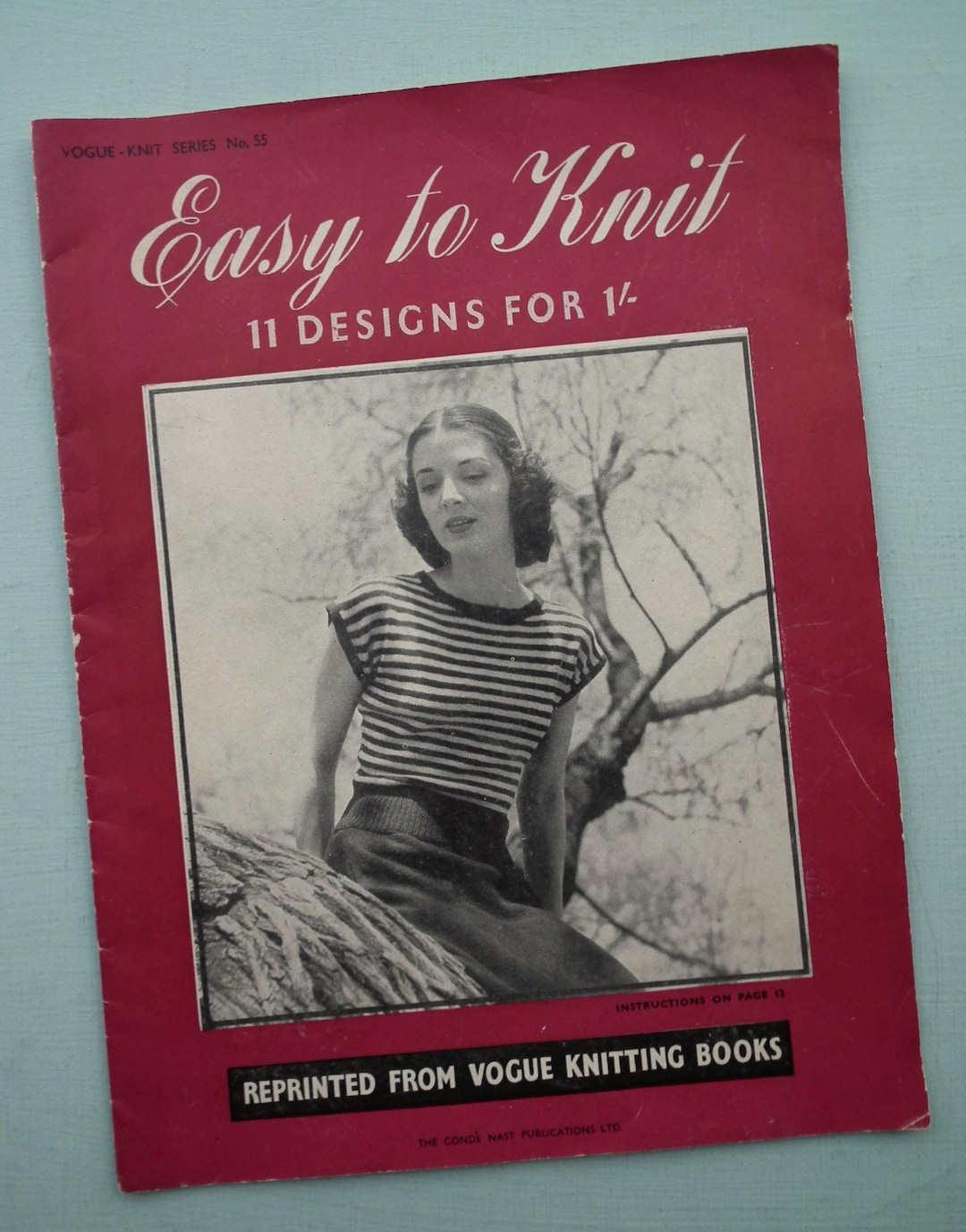 Vintage 1940s Vogue Knitting Pattern Book Vogue-knit Series No 55 Easy ...