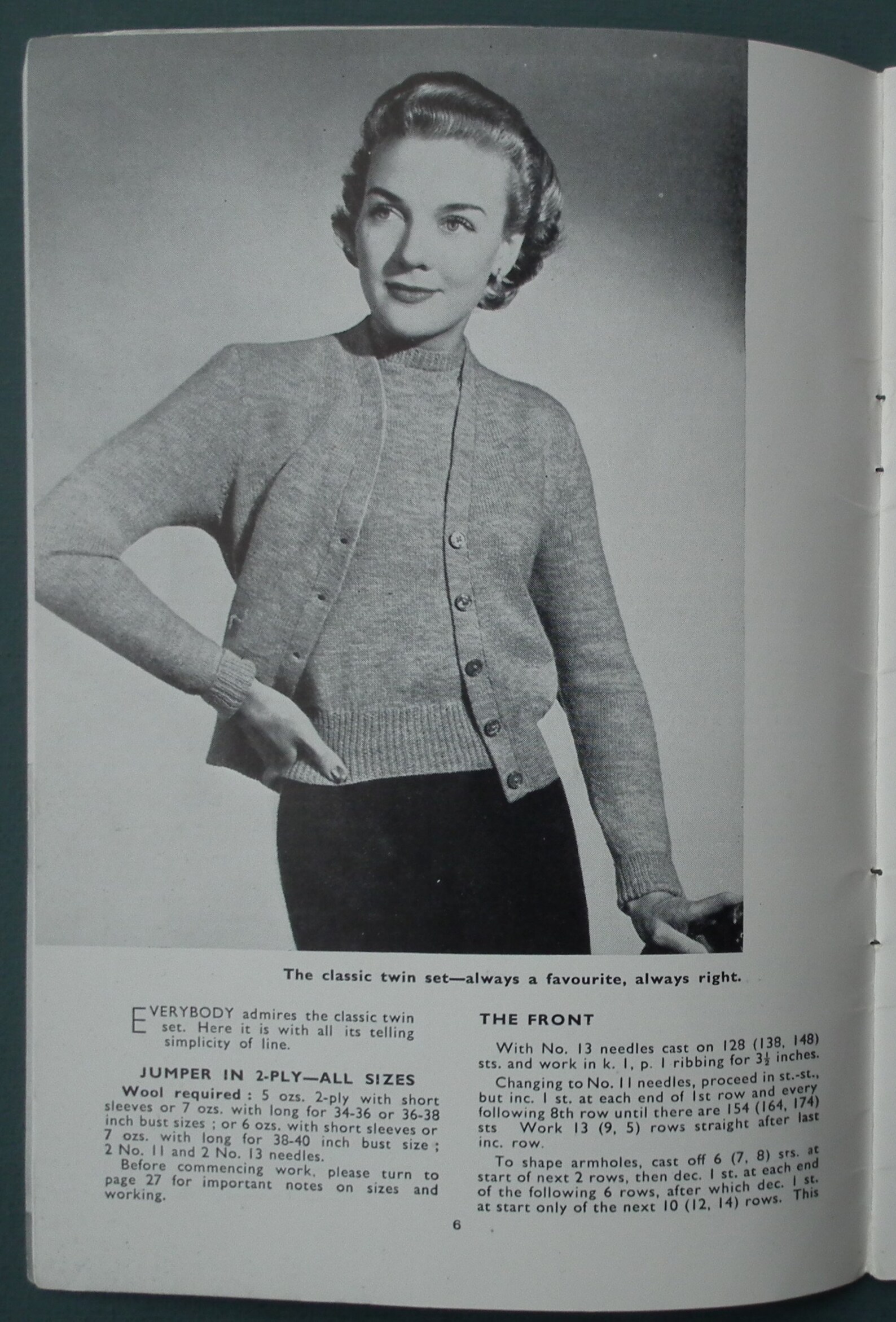 Vintage Knitting Patterns Book 1940s 1950s Women's Stocking Stitch Twin ...