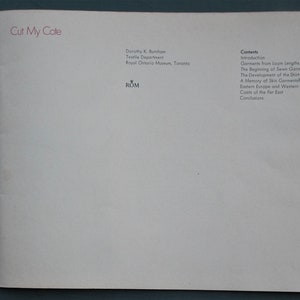 Cut My Cote Dorothy K. Burnham 1973 1st Edn Vintage 1970s Book History ...