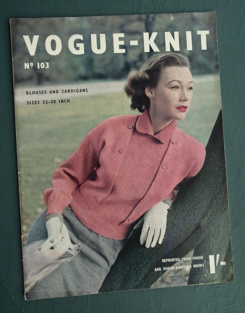 Vogue-knit No. 103 Blouses and Cardigans Women's Knitting Patterns ...