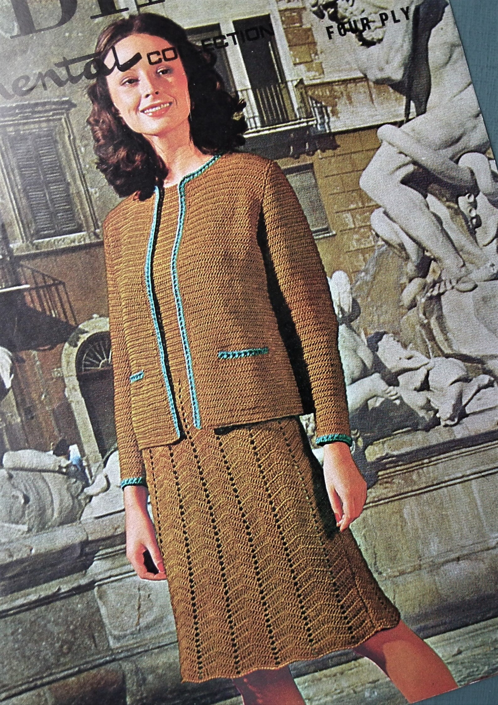 Vintage 1970s Crochet Pattern Women's Two-piece Matching Dress and ...