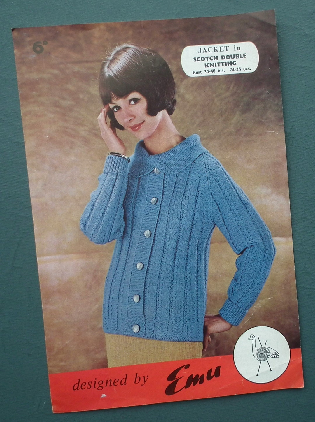 Vintage 1960s Knitting Pattern Women's Cardigan Jacket 60s Original ...