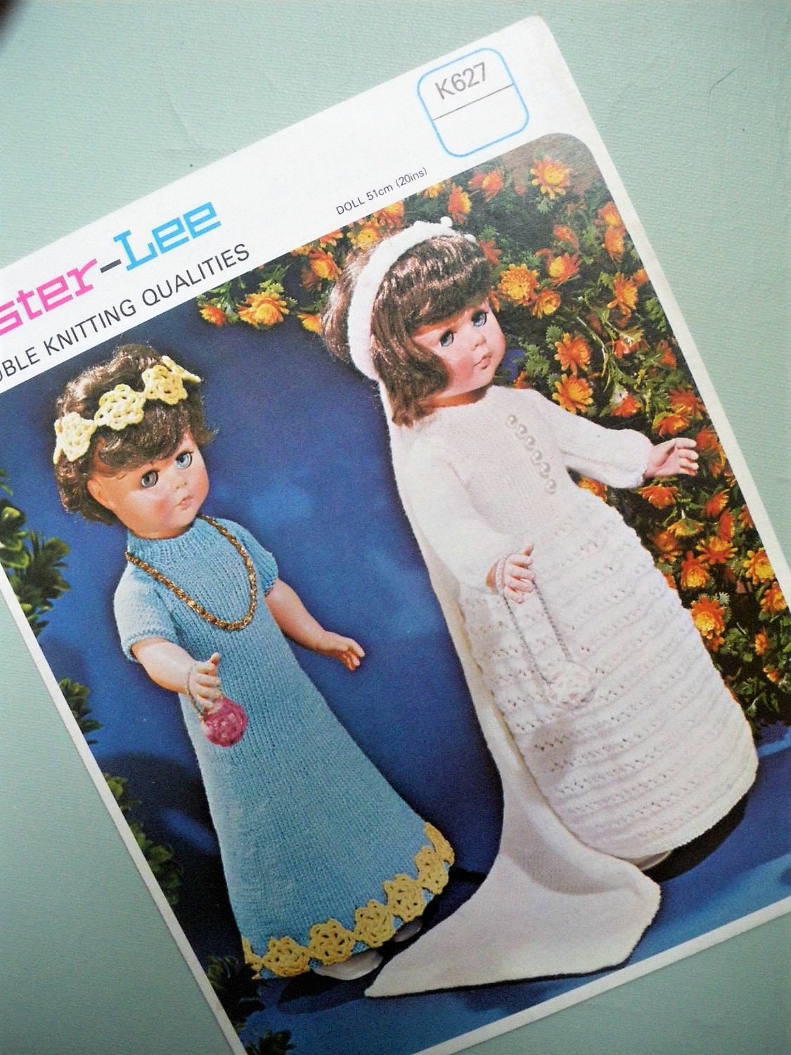 Dolls Clothes Vintage 1970s Knitting Pattern Bride and Bridesmaid Doll ...