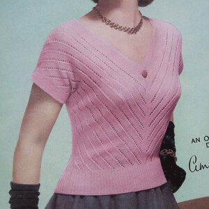 Vintage 1950s Knitting Pattern Women's Sweater Magyar Blouse 50s ...