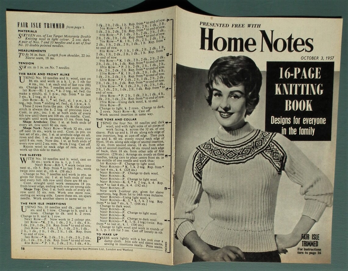 Home Notes Vintage 1950s Women's Magazine UK 1957 Plus - Etsy