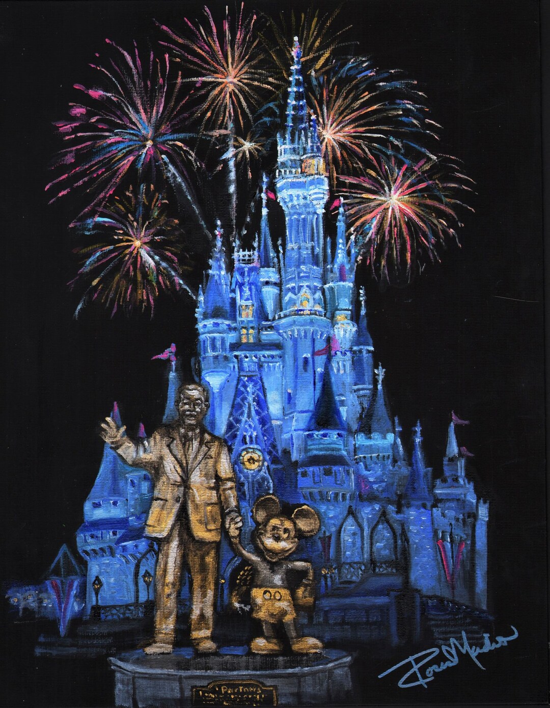 Disney Partners, Walt and Mickey. Print From Original Art, by Roseann ...