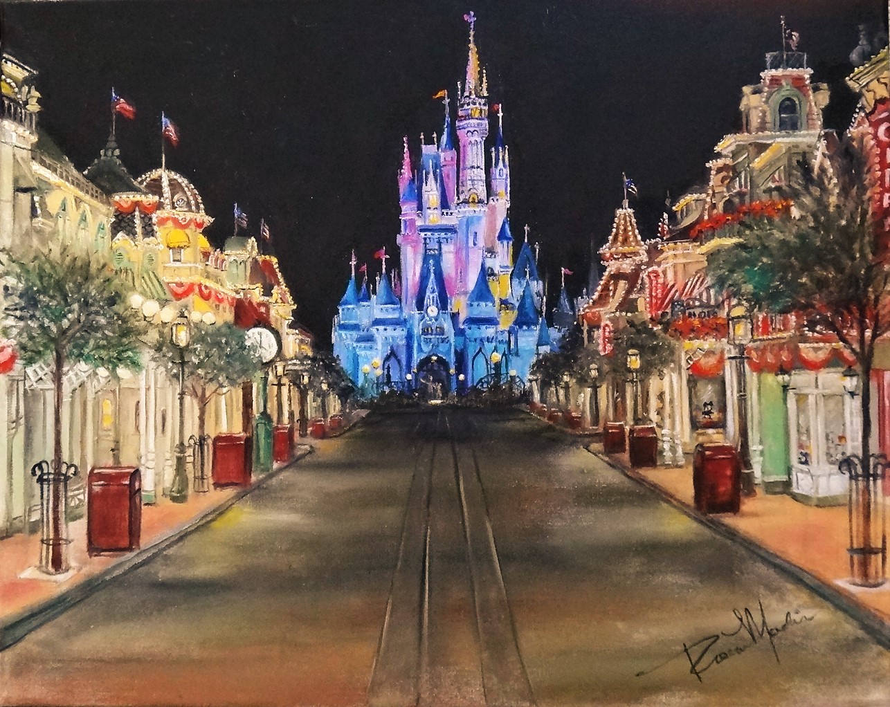 Disneys Main Street USA a wrapped canvas print from the | Etsy