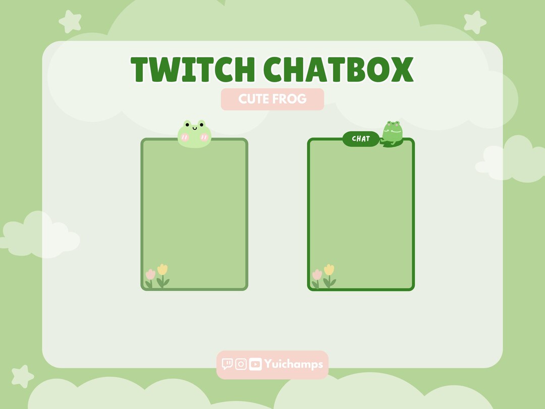 Twitch Chatbox | Twitch Green Cute Frog Chatbox | Overlay for Streaming ...