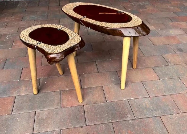 Country Western Inspired Mahogany Hardwood, Resin and Faux Alligator ...