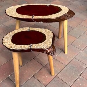 Country Western Inspired Mahogany Hardwood, Resin and Faux Alligator ...