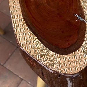 Country Western Inspired Mahogany Hardwood, Resin and Faux Alligator ...