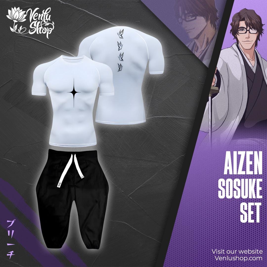 Aizen Shonen Set | Bleach Anime, Compression Set, Gym, Gym Clothing ...