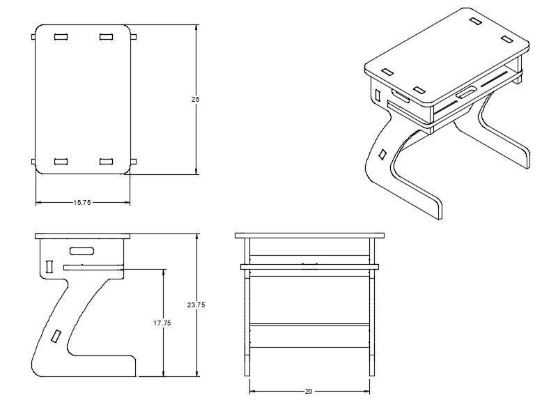 Kids Desk and Chair Digital Files - Flat Pack Friction Fit Design (no ...