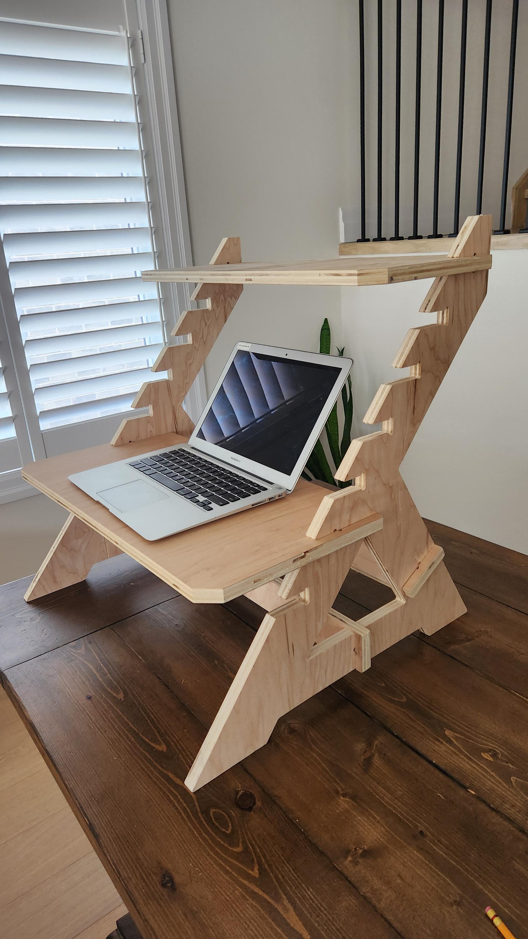 Table Top Standing Desk (friction Fit - No Screws Needed) - CNC Cut ...
