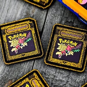 GAMEBOY HOOH Pokemon Cartridge Set of 2 PVC Rubber Velcro Patch Ranger ...