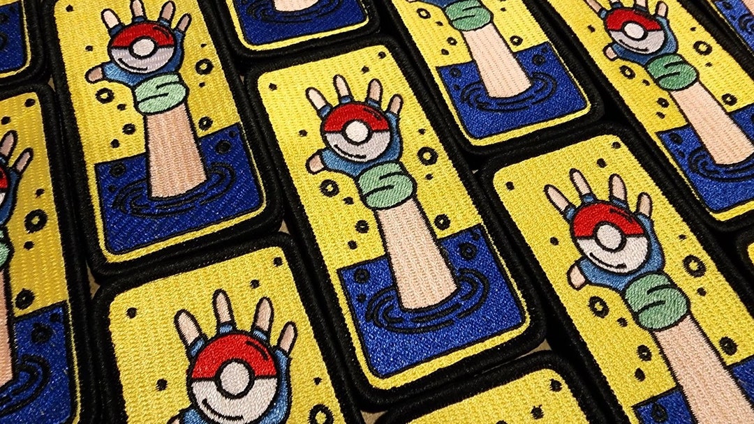 SINKING POKEBALL POKEMON Embroidered Velcro Patch Ranger Eyes, Custom ...