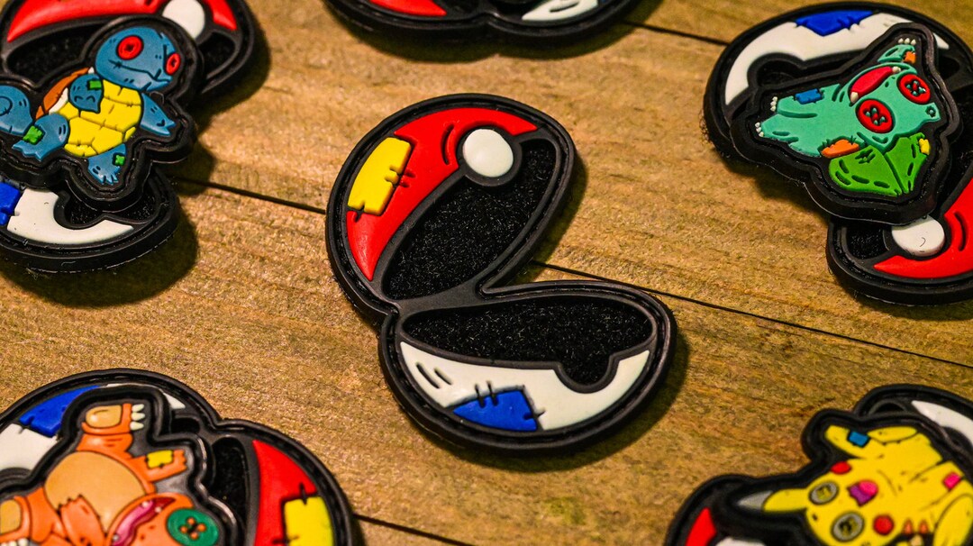 POKEBALL POKEMON MODULAR Rubber Pvc Velcro Patch Ranger Eyes, Custom ...