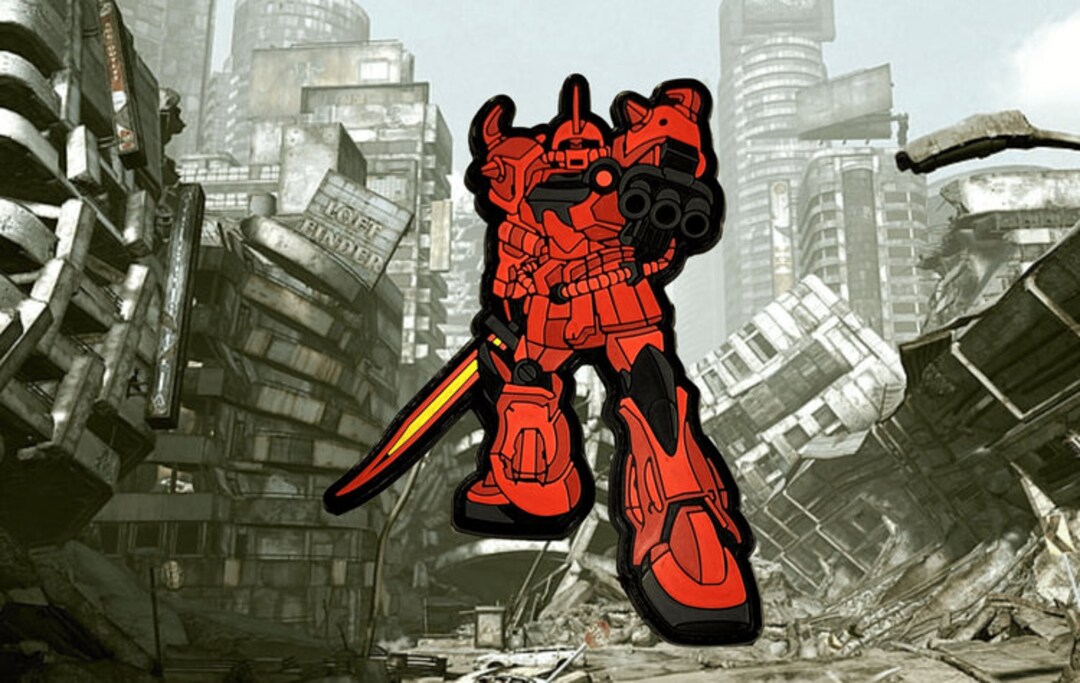 GUNDAM RED Gouf Anime PVC Rubber Velcro Patch Ranger Eyes, Custom Gamer ...