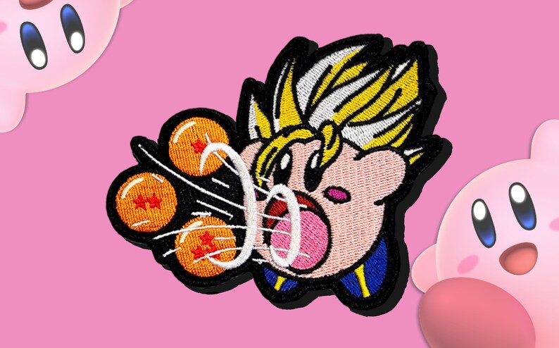 KIRBY goku DBZ Embroidered Velcro Patch Ranger Eyes, Custom Gamer ...
