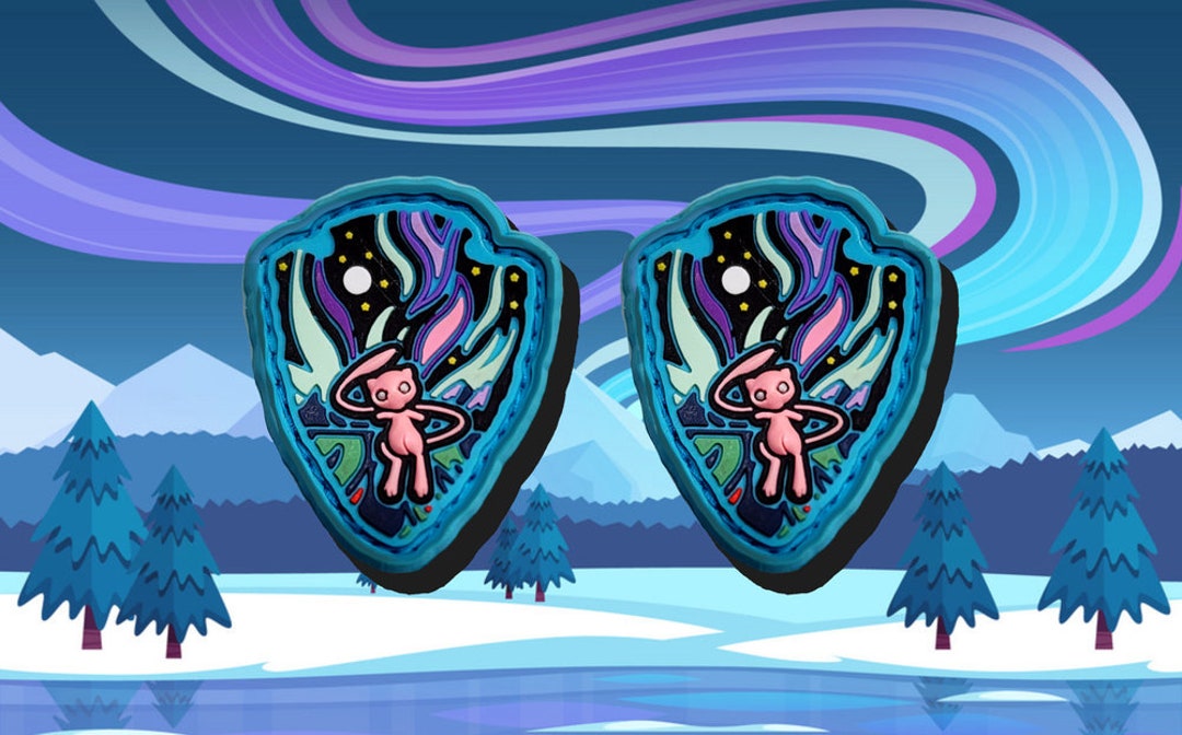 POKEPARK MEW MEWTWO Pokemon Set of 2 Pvc Rubber Velcro Patch Ranger ...