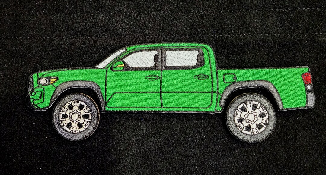 MODULAR TOYOTA TACOMA Green Customizable 3 Piece Set Embroidered Velcro ...