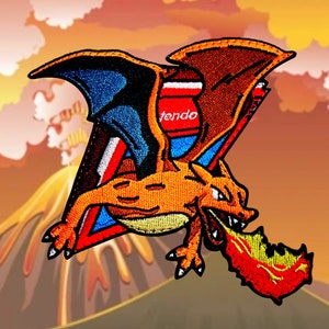 GAMEBOY CHARIZARD CART Pokemon Embroidered Velcro Patch Ranger Eyes, Custom Gamer Patches, Gift ...