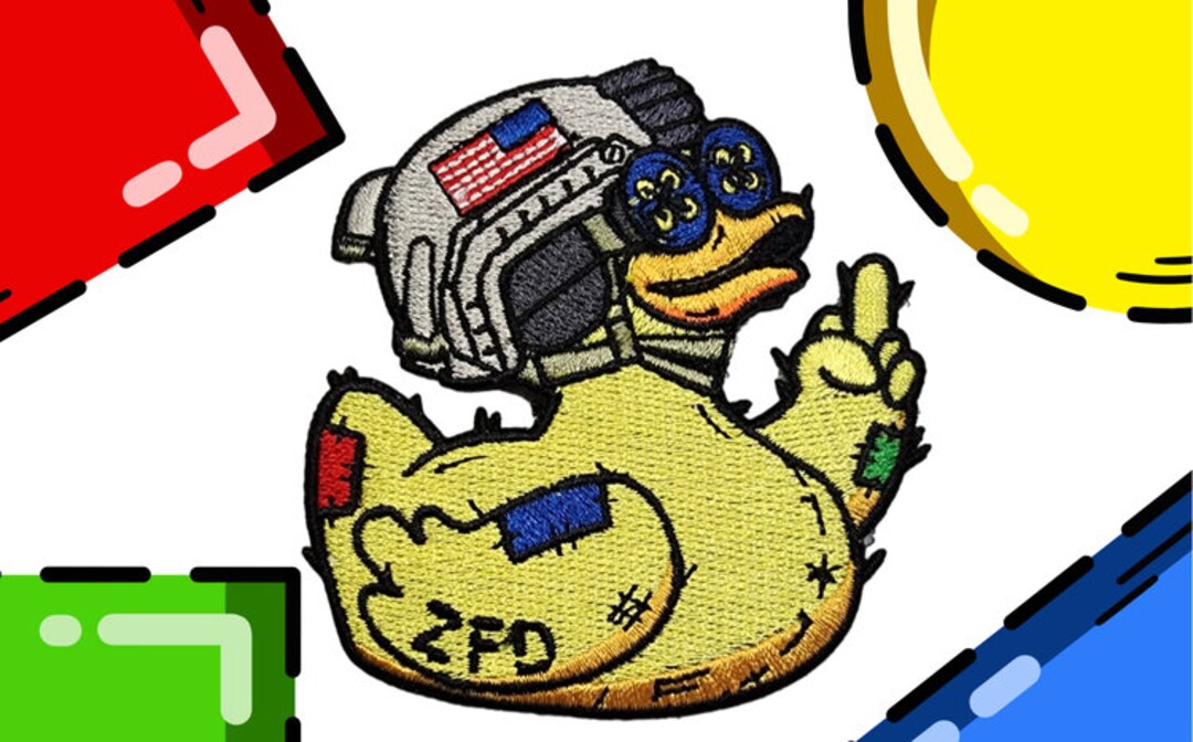 PLUSHIE RUBBER DUCK Zfd Embroidered Velcro Patch Ranger Eyes, Custom ...