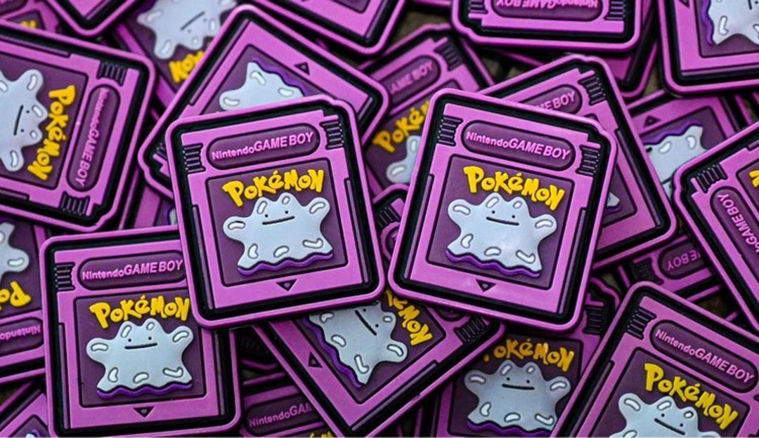 GAMEBOY DITTO Pokemon Cartridge Set of 2 PVC Rubber Velcro Patch Ranger ...